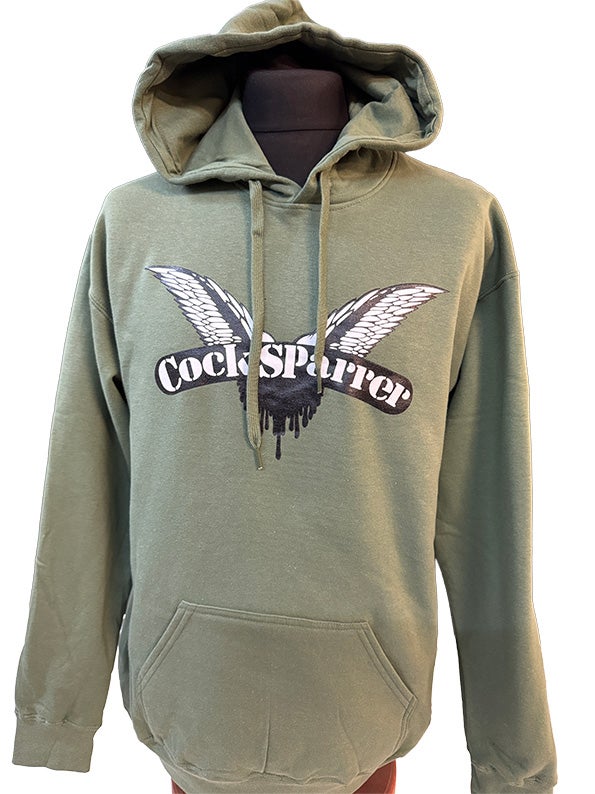 Hood - Black White wings - Military Green Pullover Hood | Sparrer Shop ...