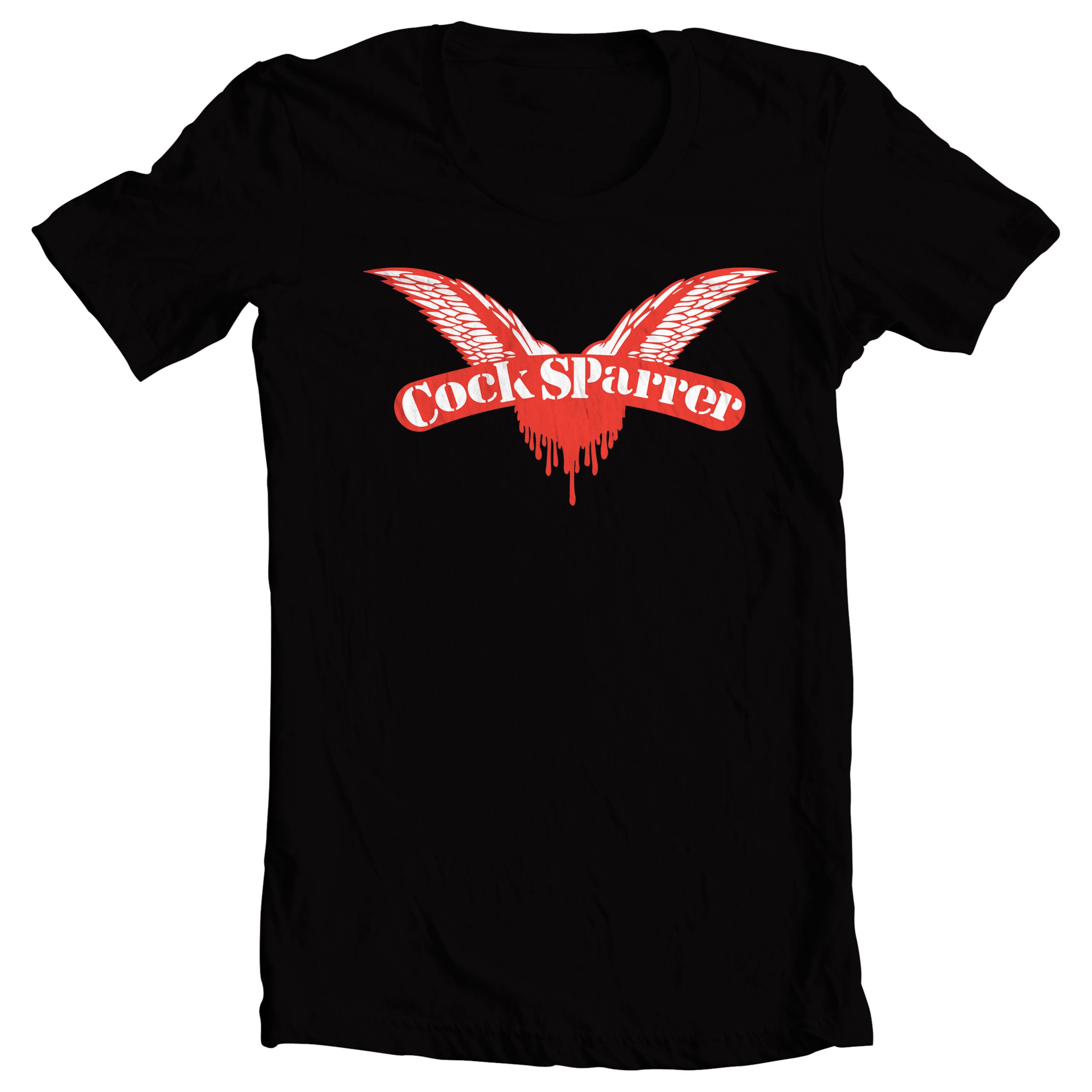 Tee - Wings Logo - Black with Red wings | Sparrer Shop - Official Cock ...